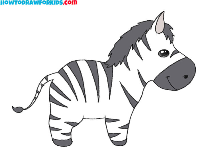 How to Draw a Cartoon Zebra - Easy Drawing Tutorial For Kids