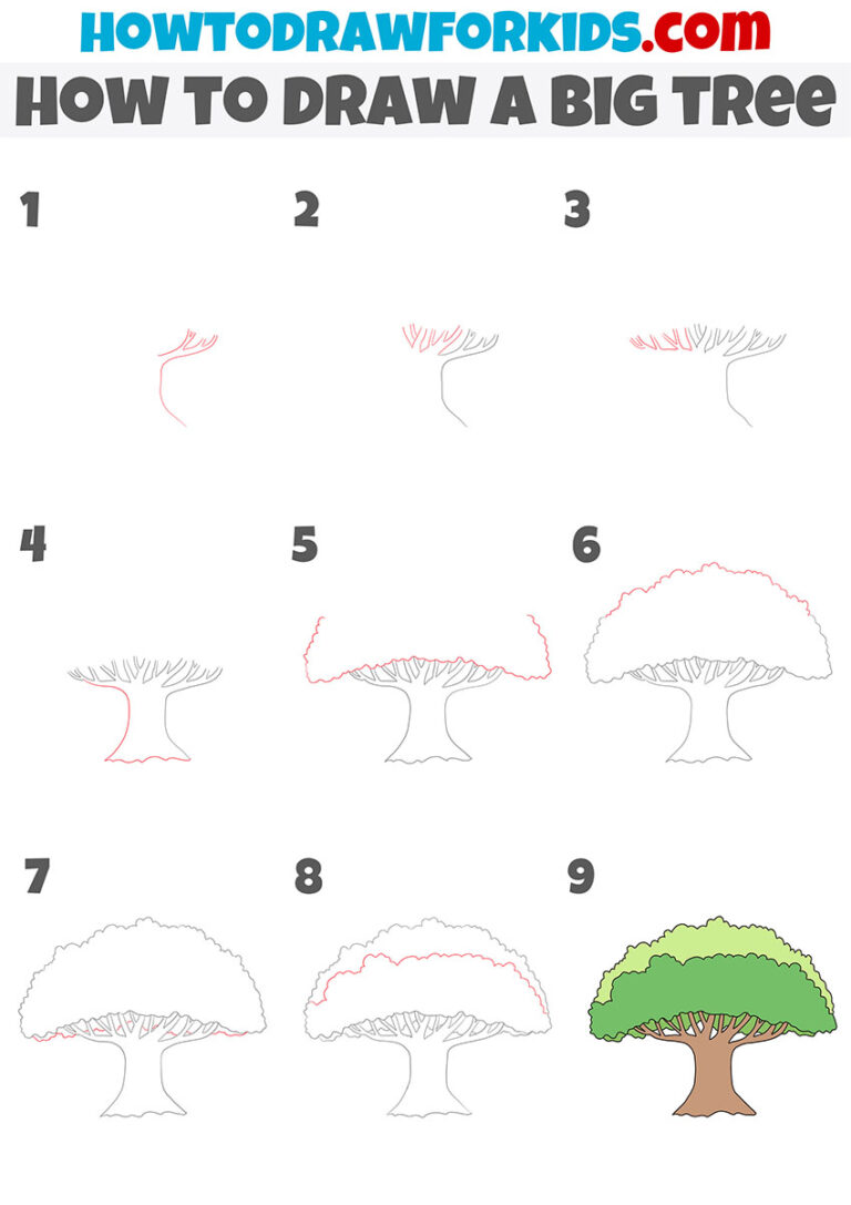 How to Draw a Big Tree - Easy Drawing Tutorial For Kids