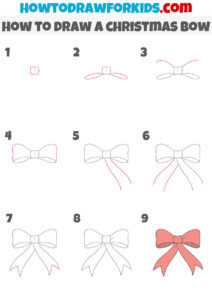 How to Draw a Christmas Bow - Easy Drawing Tutorial For Kids
