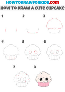 How to Draw a Cute Cupcake - Easy Drawing Tutorial For Kids