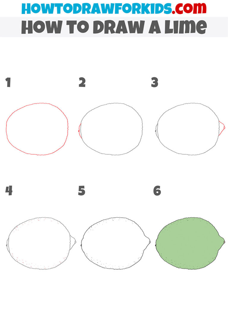 How to Draw a Lime - Easy Drawing Tutorial For Kids
