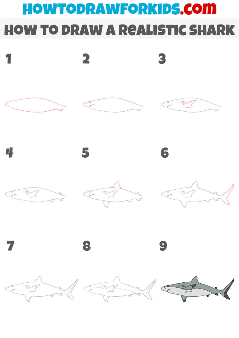 How to Draw a Shark - Easy Drawing Tutorial For Kids