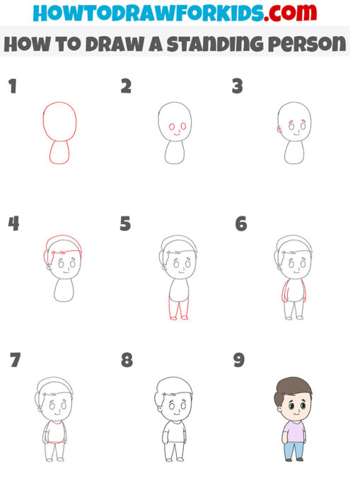 How to Draw a Standing Person - Easy Drawing Tutorial For Kids