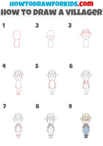How to Draw a Villager - Easy Drawing Tutorial For Kids