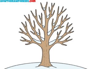 How to Draw a Winter Tree - Easy Drawing Tutorial For Kids