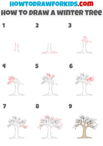 How to Draw a Winter Tree - Easy Drawing Tutorial For Kids