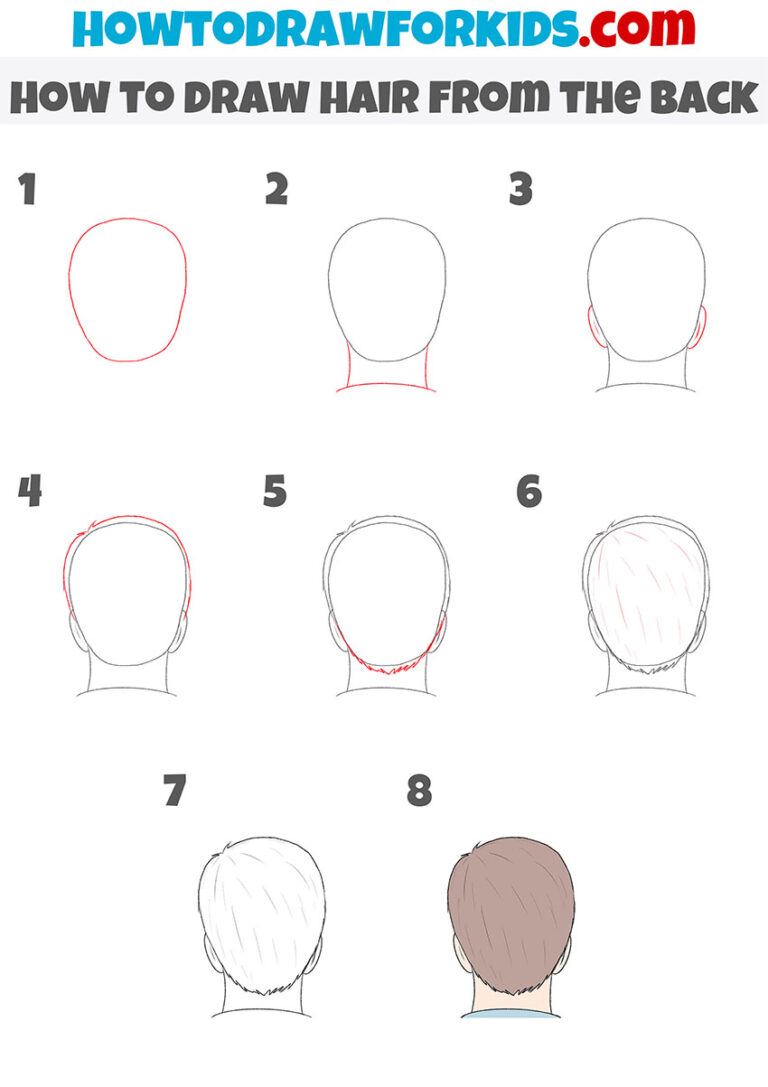 How to Draw Hair from the Back - Easy Drawing Tutorial For Kids