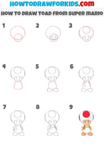 How to Draw Toad from Super Mario - Drawing Tutorial For Kids