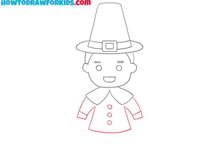 How to Draw a Pilgrim - Easy Drawing Tutorial For Kids