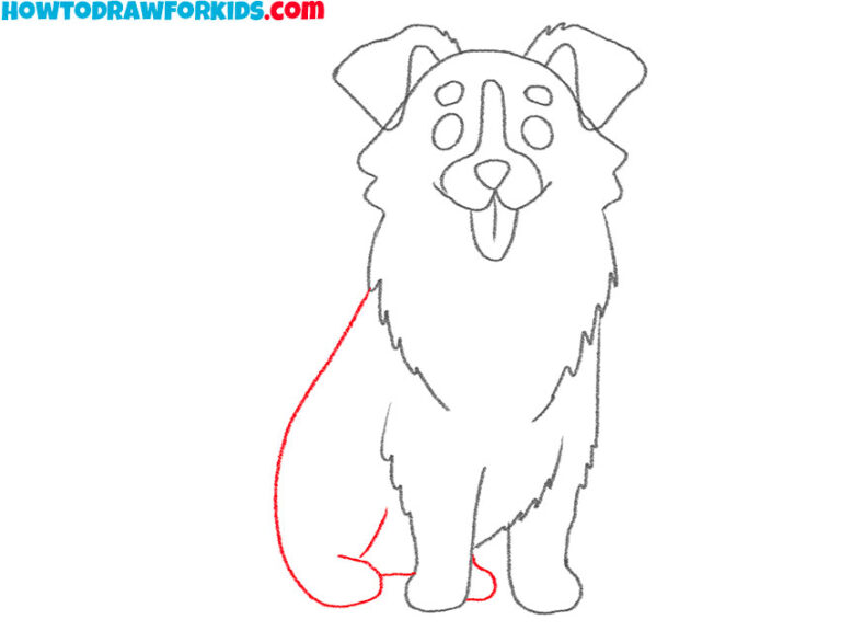 How to Draw an Australian Shepherd - Drawing Tutorial For Kids