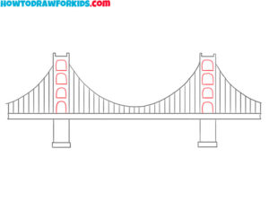How to Draw the Golden Gate - Easy Drawing Tutorial For Kids