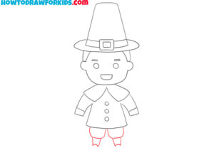 How to Draw a Pilgrim - Easy Drawing Tutorial For Kids