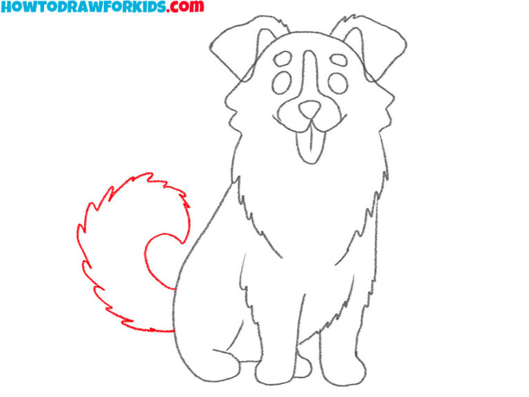 How to Draw an Australian Shepherd - Drawing Tutorial For Kids
