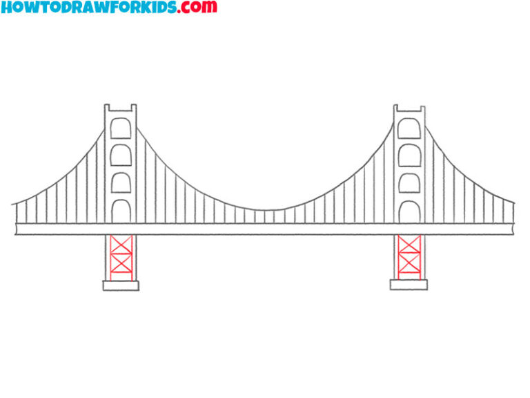 How to Draw the Golden Gate - Easy Drawing Tutorial For Kids
