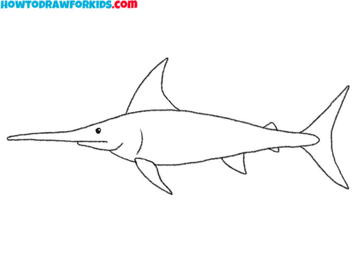 How to Draw a Swordfish - Easy Drawing Tutorial For Kids