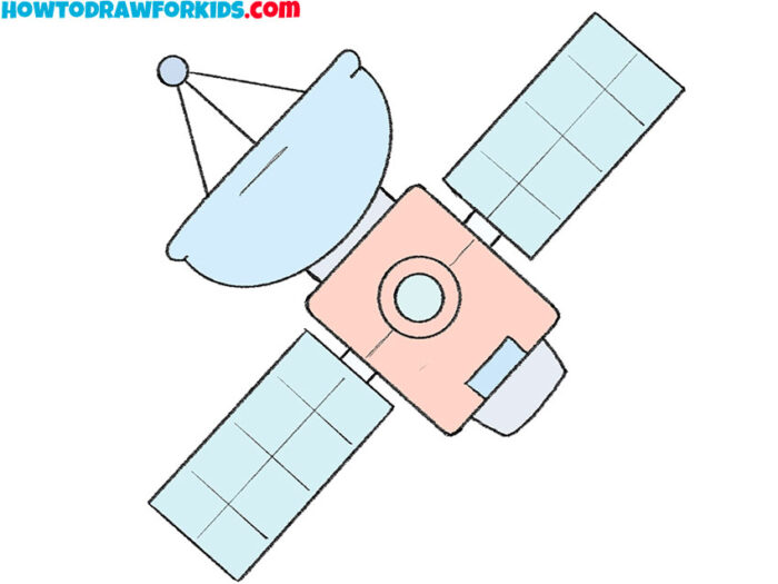 How to Draw a Satellite - Easy Drawing Tutorial For Kids