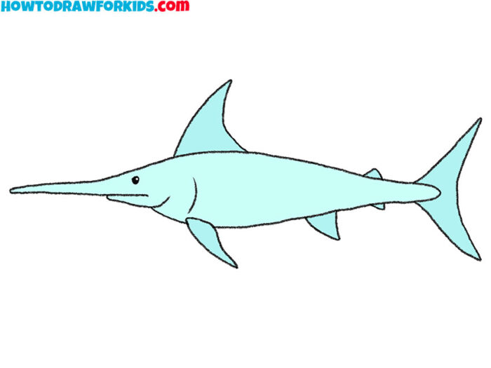 How to Draw a Swordfish - Easy Drawing Tutorial For Kids