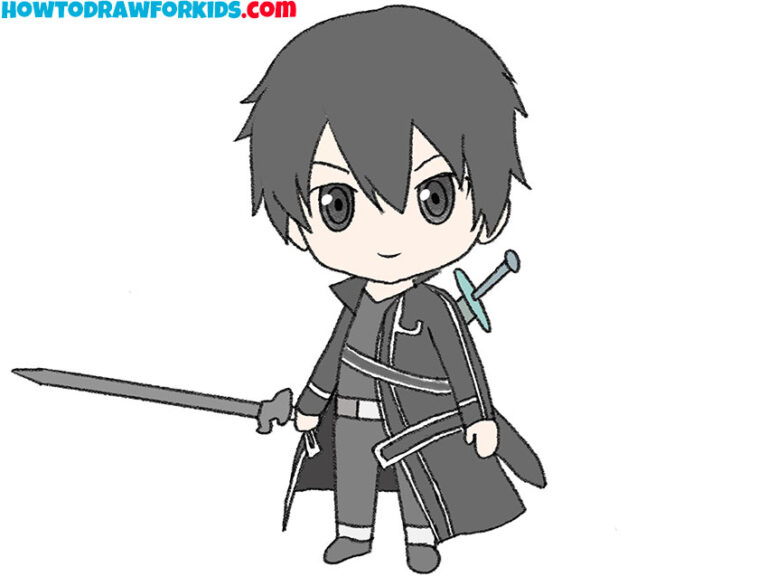 How to Draw Kirito - Easy Drawing Tutorial For Kids