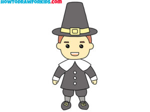 How to Draw a Pilgrim - Easy Drawing Tutorial For Kids