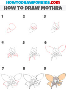 How to Draw Mothra - Easy Drawing Tutorial For Kids