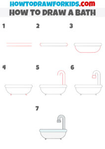 How to Draw a Bath - Easy Drawing Tutorial For Kids