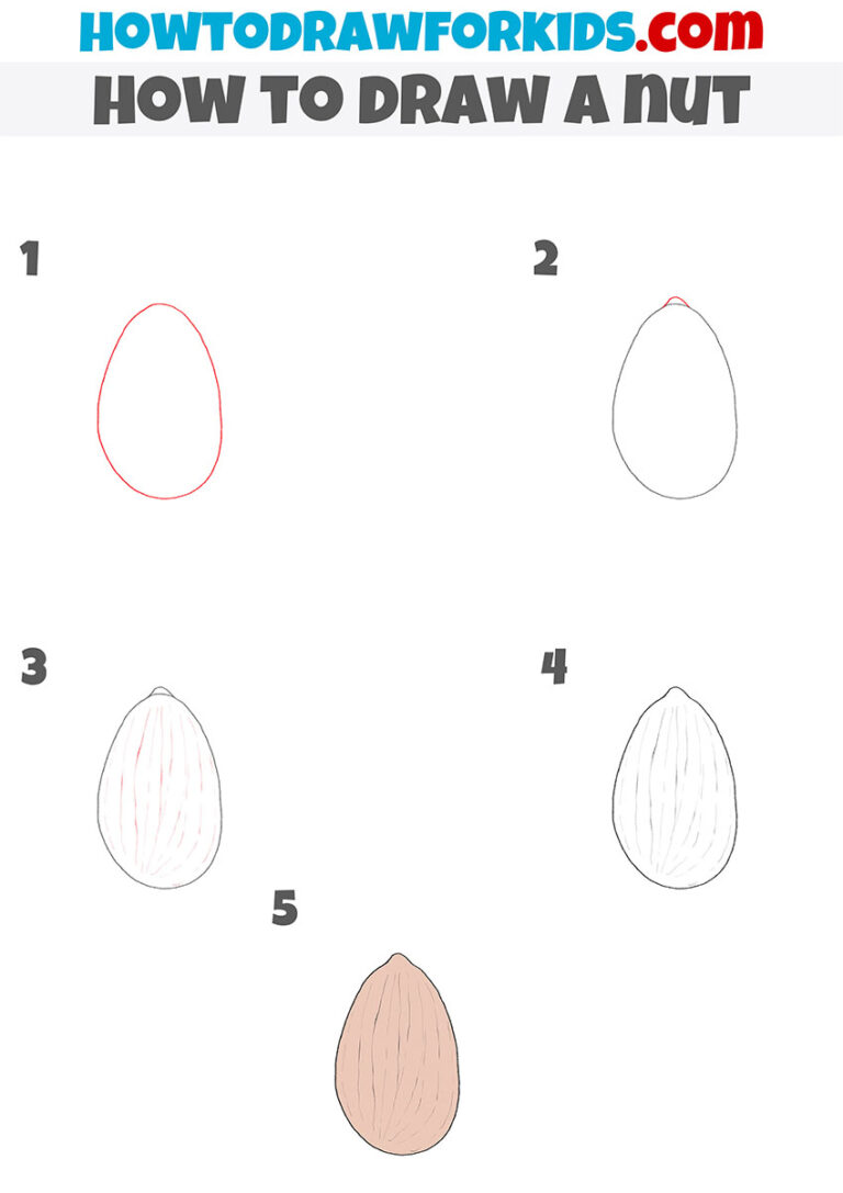 How to Draw a Nut - Easy Drawing Tutorial For Kids