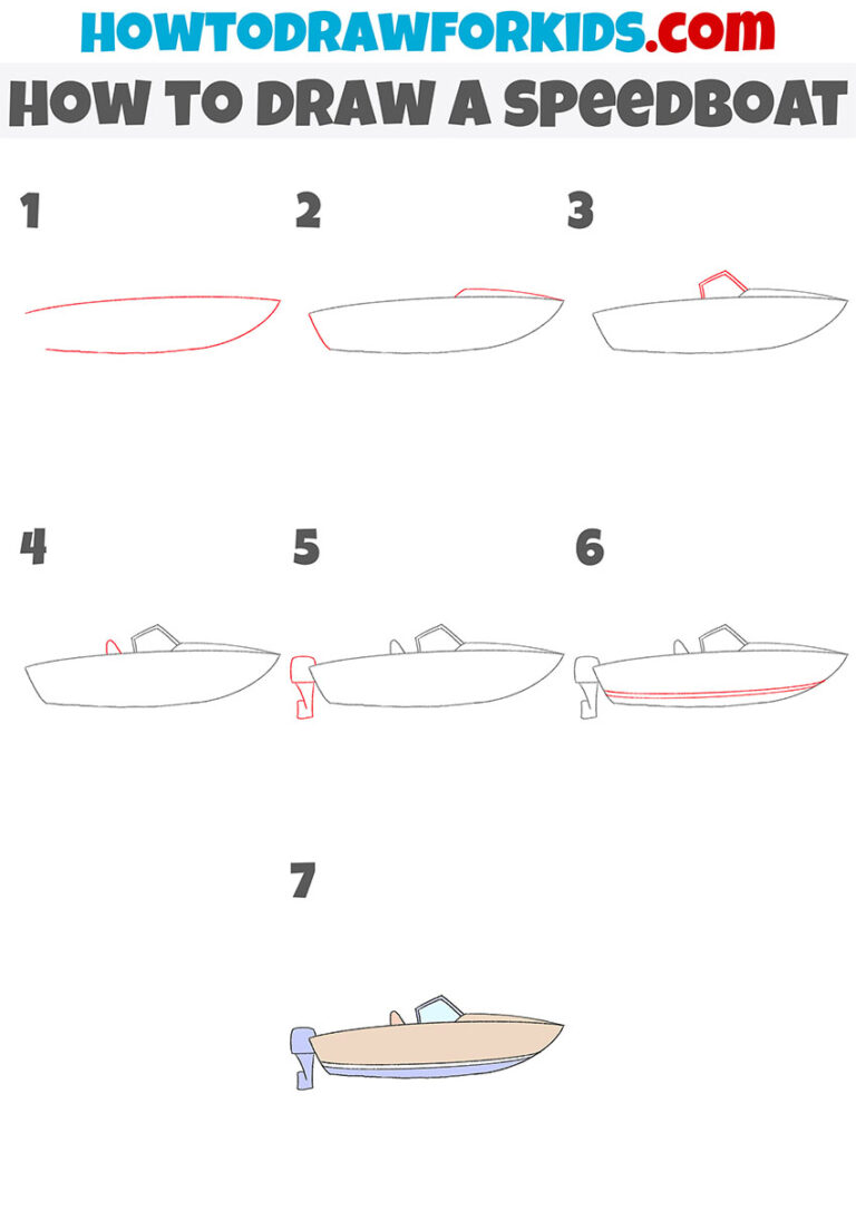 How to Draw a Speedboat - Easy Drawing Tutorial For Kids
