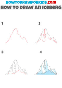 How to Draw an Iceberg - Easy Drawing Tutorial For Kids