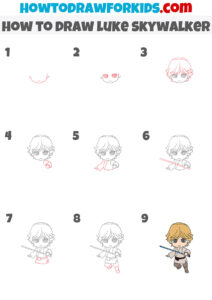How to Draw Luke Skywalker - Easy Drawing Tutorial For Kids