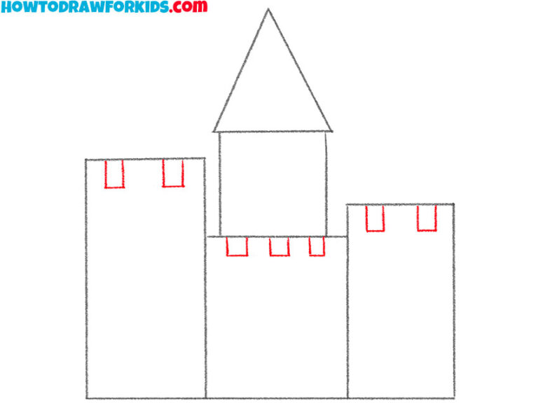 How to Draw a Simple Castle - Easy Drawing Tutorial For Kids