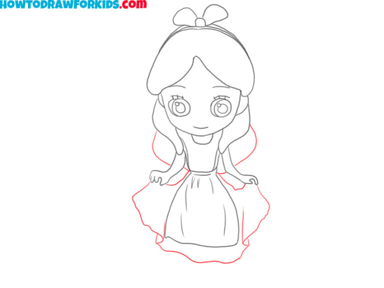 How to Draw Alice in Wonderland - Easy Drawing Tutorial For Kids