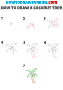 How to Draw a Coconut Tree - Easy Drawing Tutorial For Kids