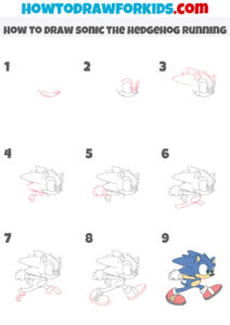 How to Draw Sonic the Hedgehog Running - Easy Drawing Tutorial