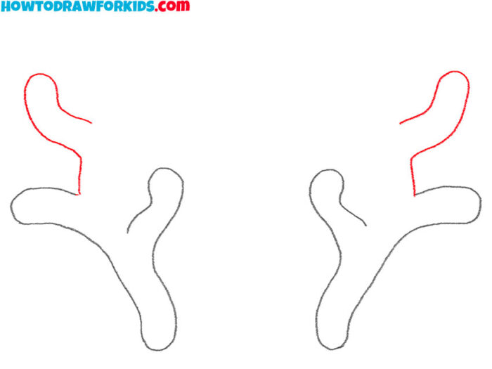 How to Draw Reindeer Antlers - Easy Drawing Tutorial For Kids
