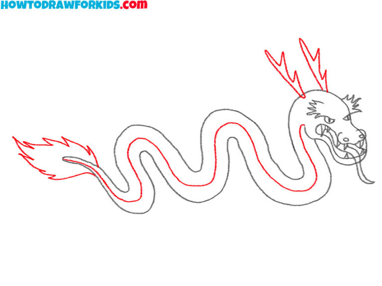How to Draw a Japanese Dragon - Easy Drawing Tutorial For Kids