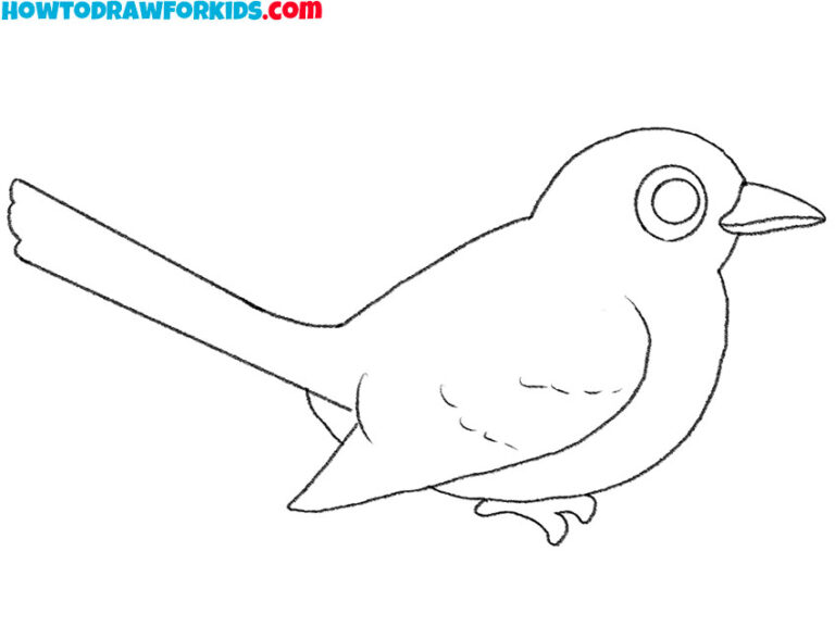 How to Draw a Mockingbird - Easy Drawing Tutorial For Kids
