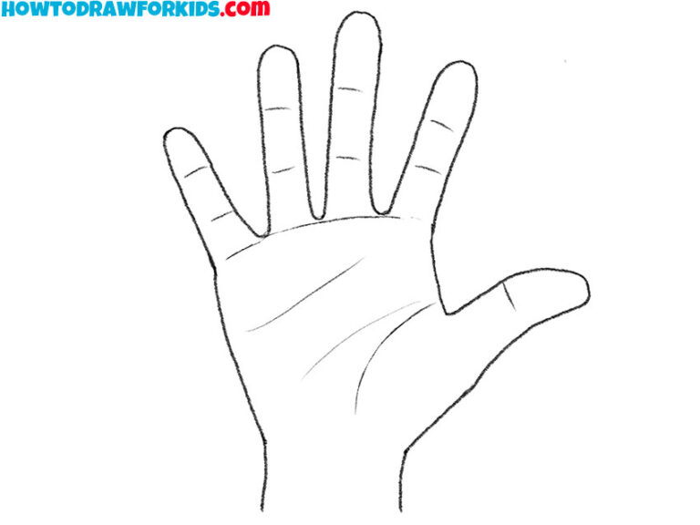 How to Draw an Open Hand - Easy Drawing Tutorial For Kids