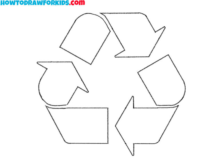 How to Draw a Recycle Sign - Easy Drawing Tutorial For Kids