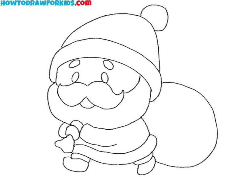 How to Draw Cute Santa - Easy Drawing Tutorial For Kids