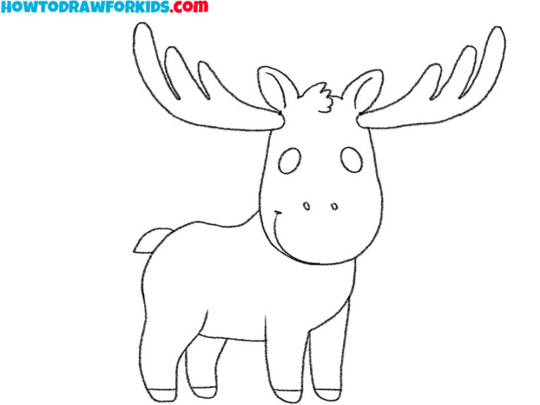 How to Draw a Cartoon Moose - Easy Drawing Tutorial For Kids