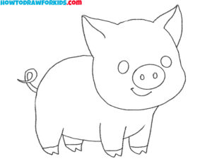 How To Draw A Baby Pig Easy Drawing Tutorial For Kids
