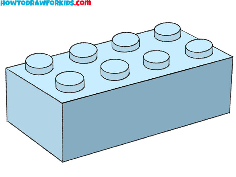 How to Draw a Lego Brick - Easy Drawing Tutorial For Kids