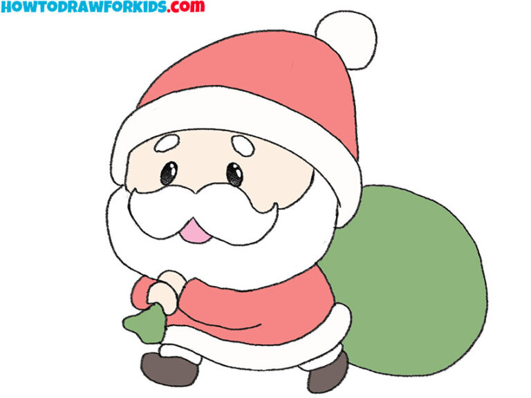 How to Draw Cute Santa - Easy Drawing Tutorial For Kids