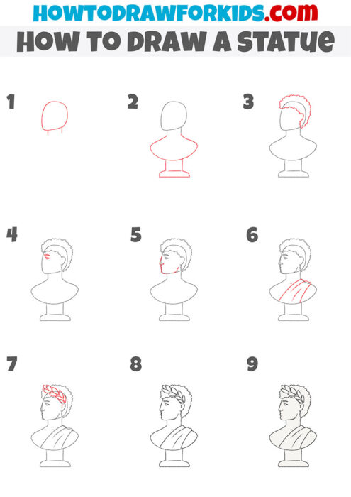 How to Draw a Statue - Easy Drawing Tutorial For Kids
