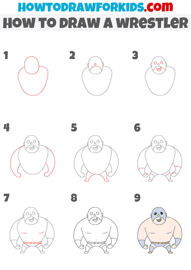 How to Draw a Wrestler - Easy Drawing Tutorial For Kids