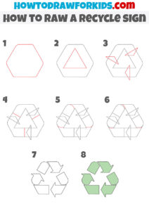 How to Draw a Recycle Sign - Easy Drawing Tutorial For Kids