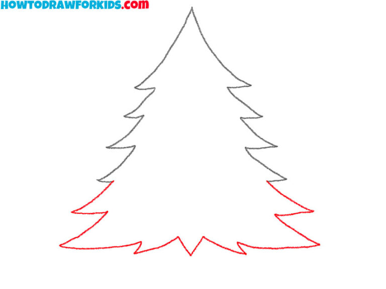 How to Draw an Evergreen Tree - Easy Drawing Tutorial For Kids