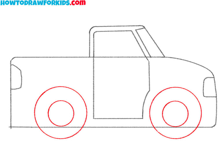 How to Draw a Pickup Truck - Easy Drawing Tutorial For Kids