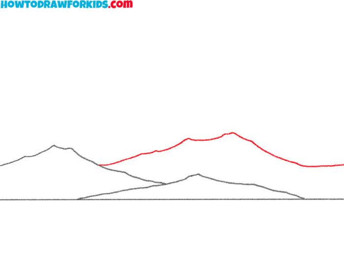 How to Draw a Mountain Range - Easy Drawing Tutorial For Kids