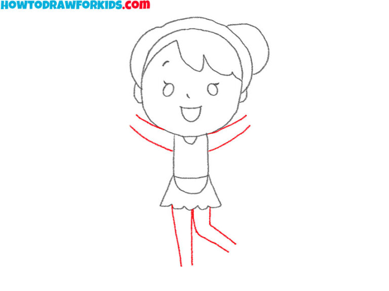 How to Draw a Cheerleader - Easy Drawing Tutorial For Kids